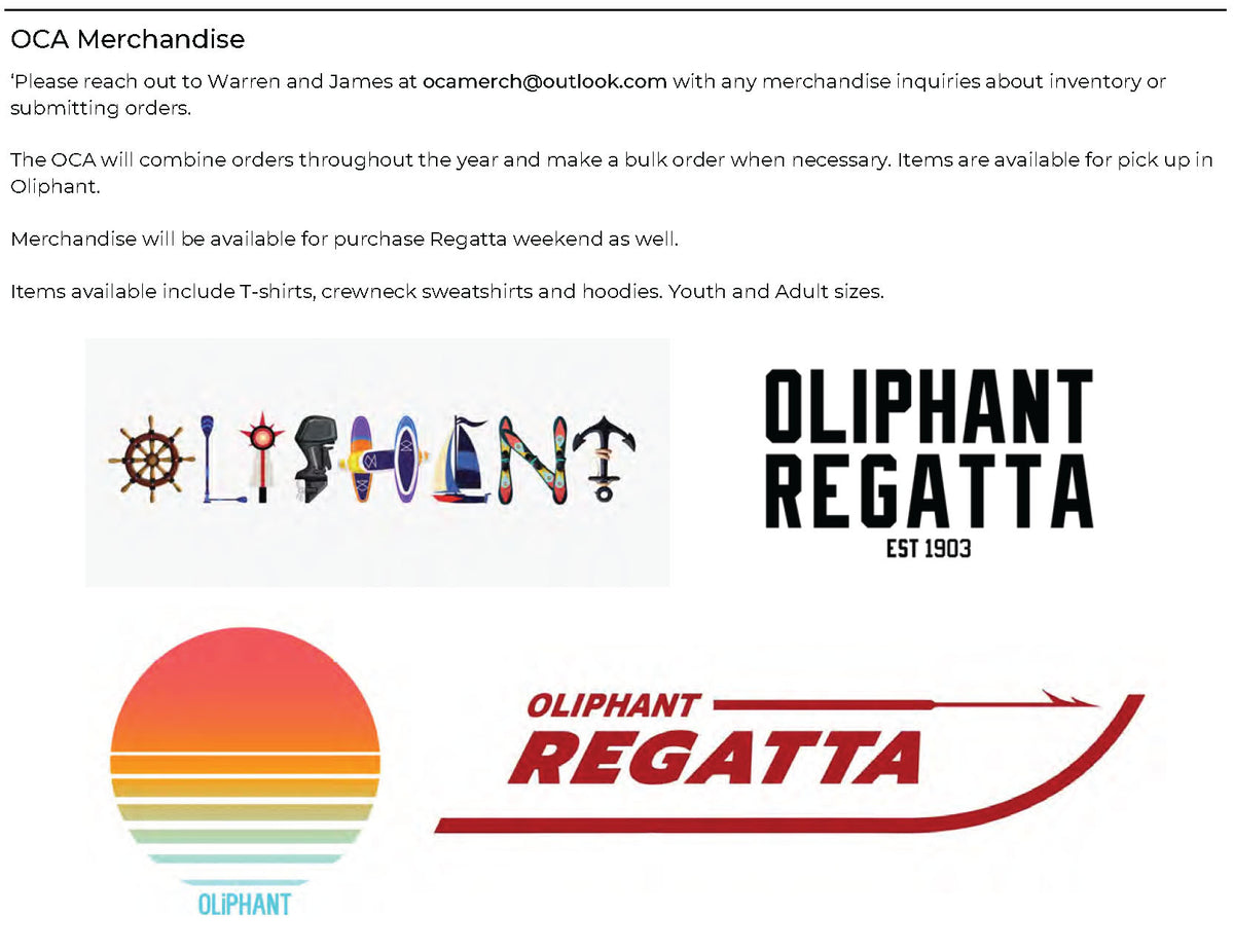 Online Store Updates – Oliphant Campers Association